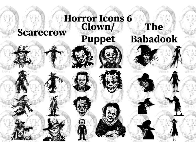 Pop Culture Horror Icons – SVG PNG Clipart Bundle - Etsy