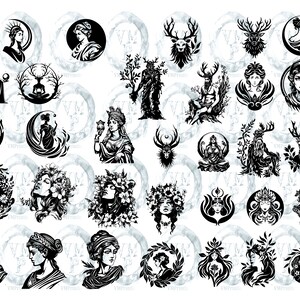 SVG & PNG - Set of 251 Roman Gods Icons Bundle-mythology-venus, Neptune ...