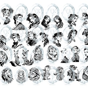 Tribal Disney Icons SVG PNG – 255 Classic Clipart Graphics (commercial ...