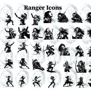 SVG & PNG - Set of 240 Dnd Female Adventurer Icons Bundle - Barbarian ...
