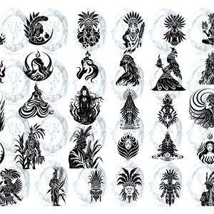 SVG & PNG - Set of 240 Aztec Gods Icons Bundle-mythology-quetzalcoatl ...