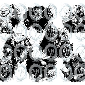 DXF, Eps, SVG & PNG - Set of 40 Dungeons and Dragons Owlbear Icons ...