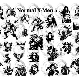 SVG & PNG - Set of 220 X-men Icons Bundle - Wolverine, Gambit, Storm ...