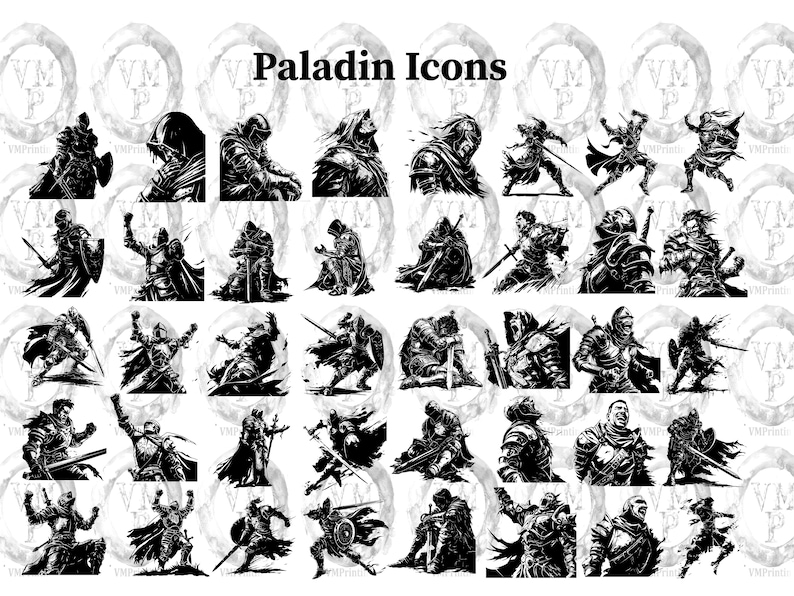 Dnd Male Adventurer Icons – SVG PNG Clipart Bundle (commercial Use) - Etsy