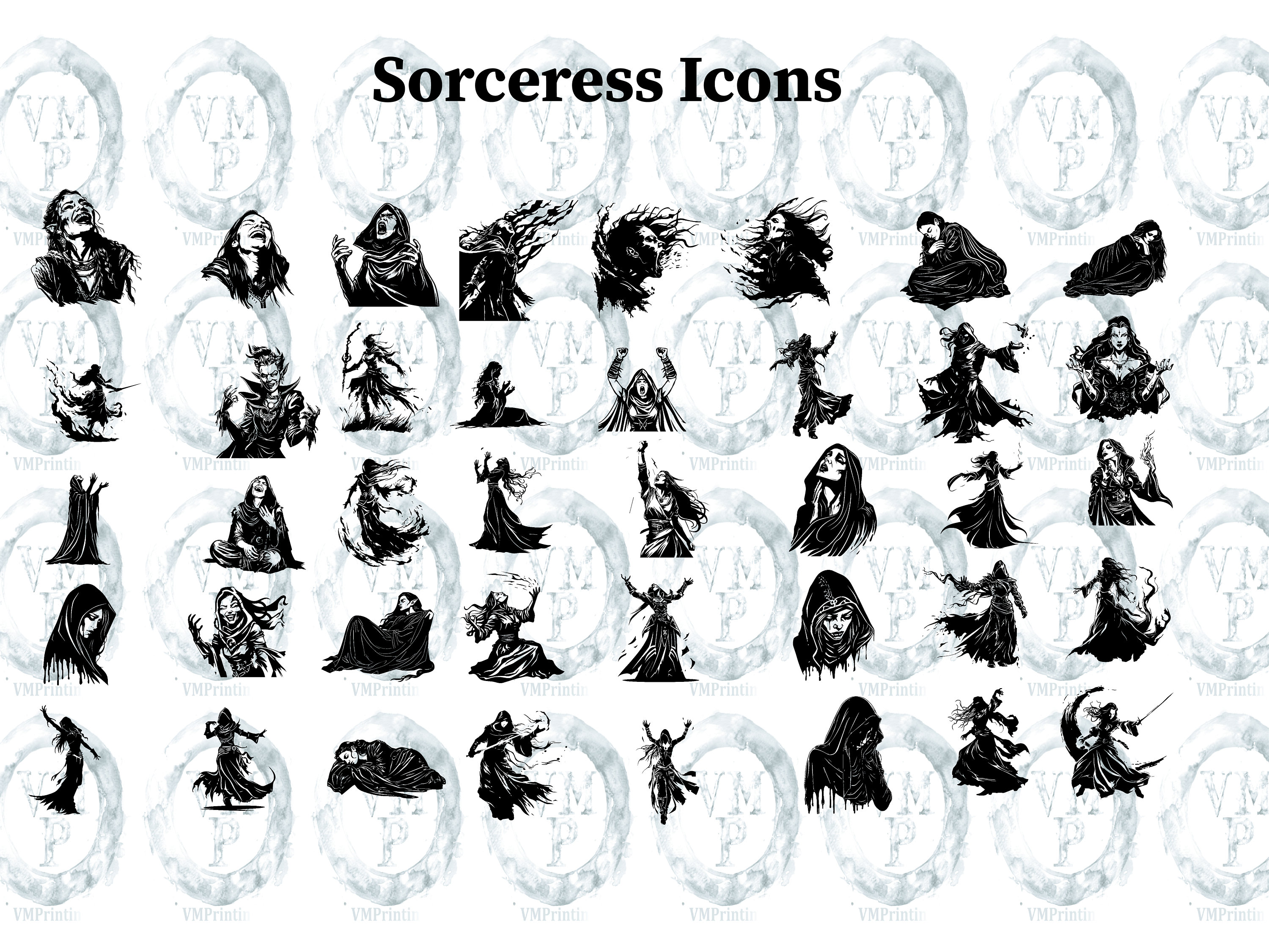 SVG & PNG Set of 240 Dnd Female Adventurer Icons Bundle Barbarian ...