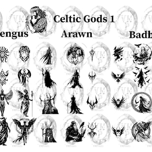 SVG & PNG - Set of 236 Celtic Gods Icons Bundle - Mythology - Aengus ...