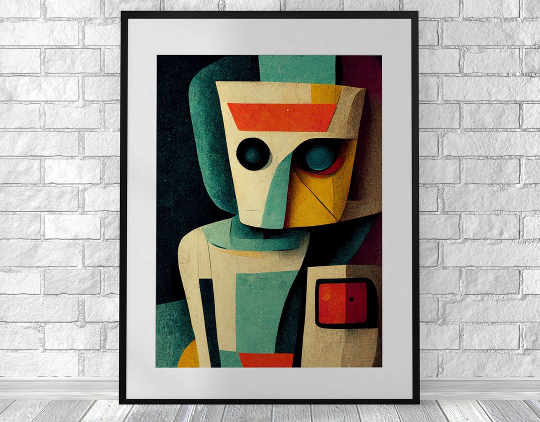 Robot Cubism Giclée Art Print Poster Decor Colorful Art - Etsy