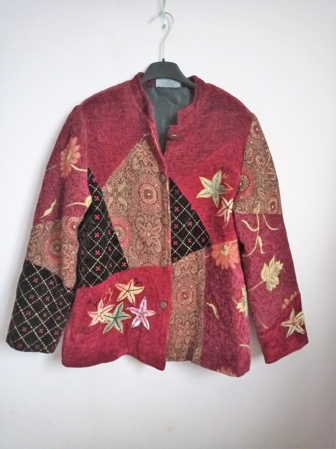 Vintage Indigo Moon Jacket Bead Embellished Long Sleeve - Etsy