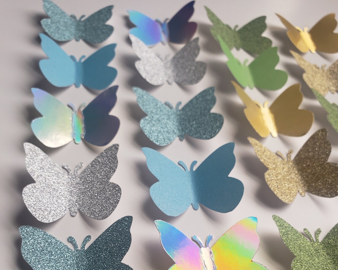 Mini 3D Paper Butterflies | 20 Pcs | Shimmer, Metallic, or Matte ...
