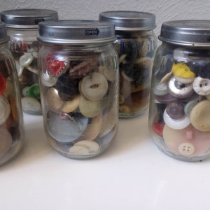 9 Glass Jars of Buttons - Etsy