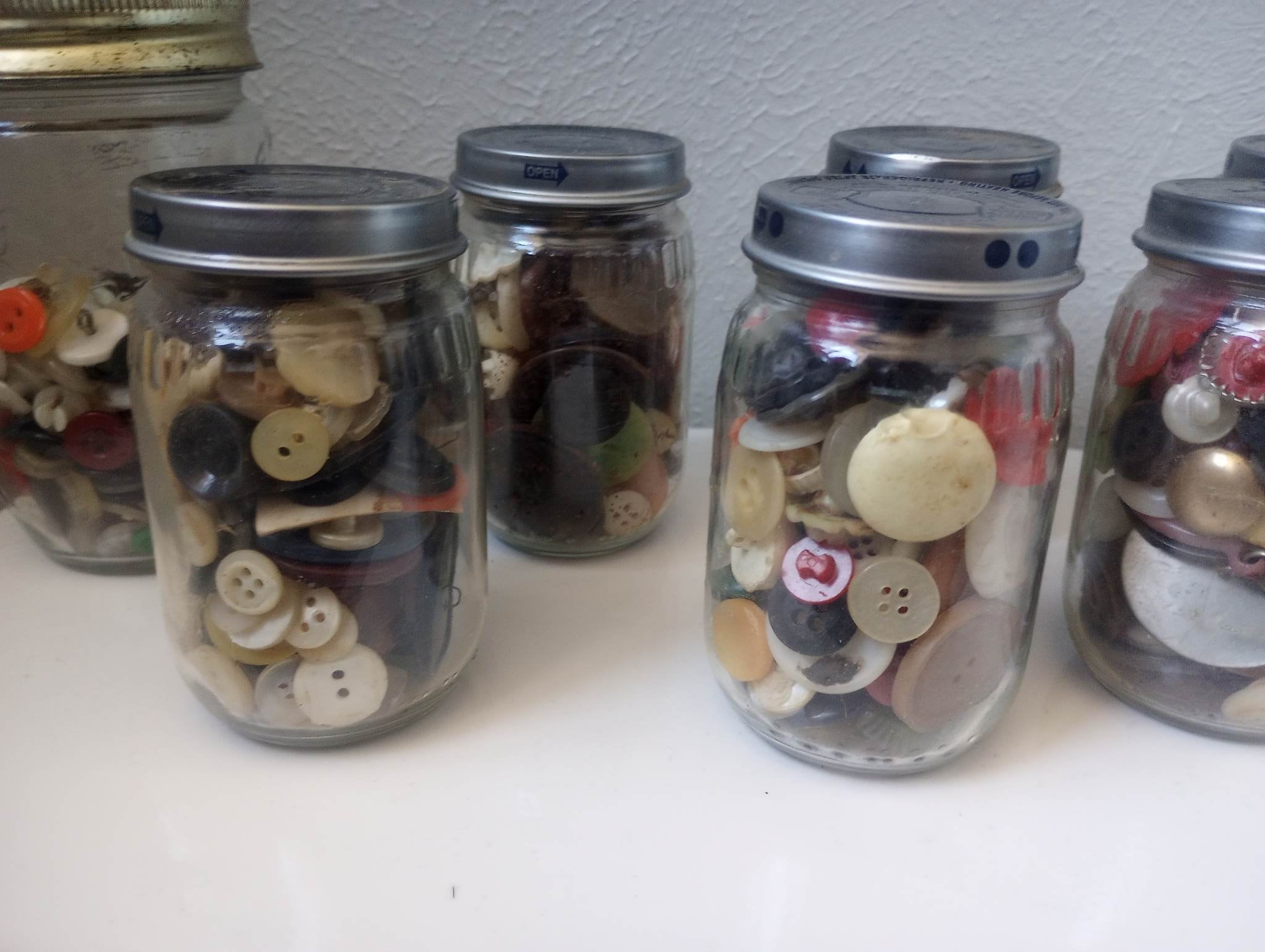 9 Glass Jars of Buttons - Etsy