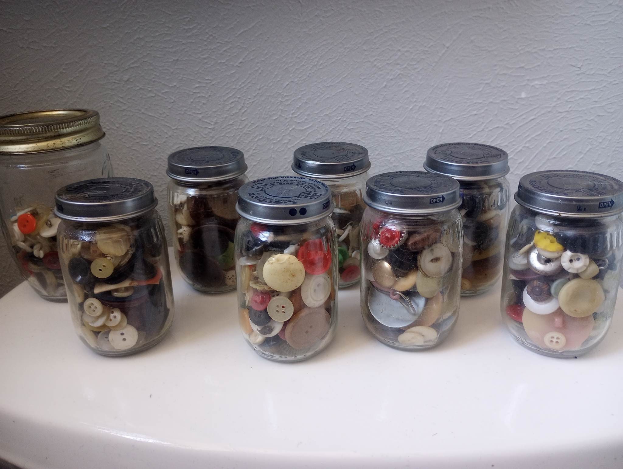 9 Glass Jars of Buttons - Etsy