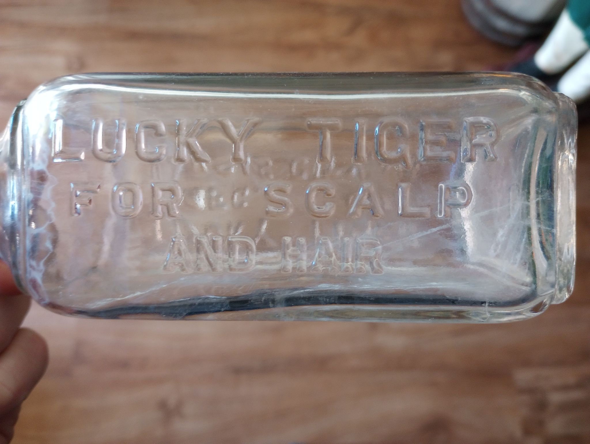Vintage Lucky Tiger Hair Tonic Glass Bottle - Etsy
