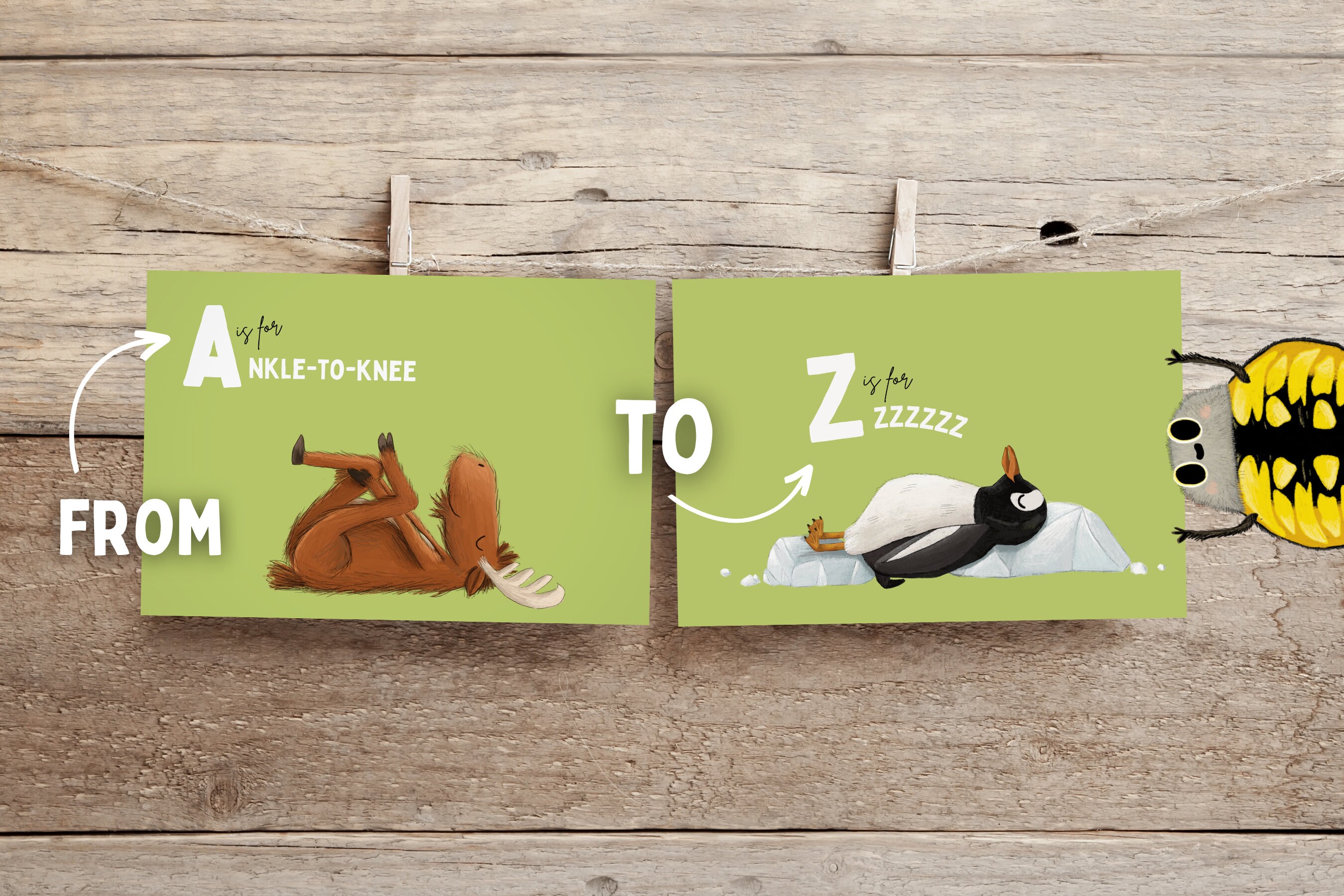 26 ABC Yoga Animal Prints,toddler ABC Flashcards,printable Kids Yoga ...