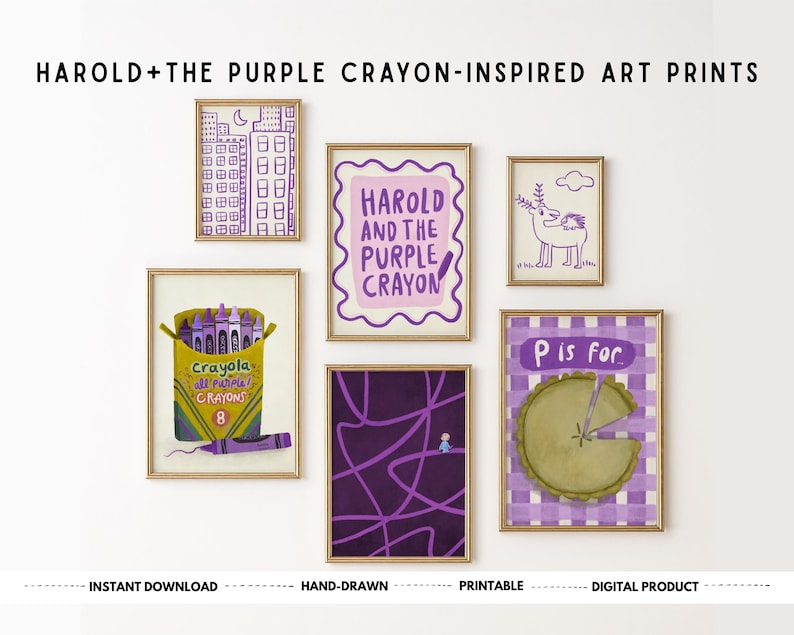 Harold and the Purple Crayon Nursery Art Print: Whimsical Children's ...
