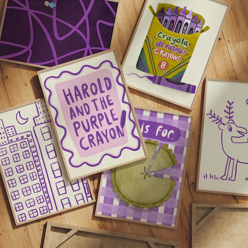 Harold and the Purple Crayon Nursery Art Print: Whimsical Children's ...