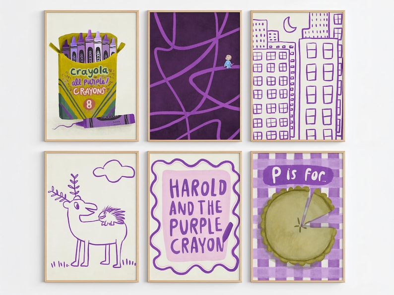 Harold and the Purple Crayon Nursery Art Print: Whimsical Children's ...