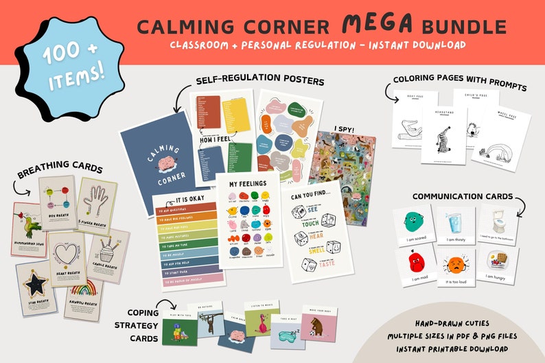 Calm Corner Mega Bundle Digital Download | Feelings Wheel | Emotion ...