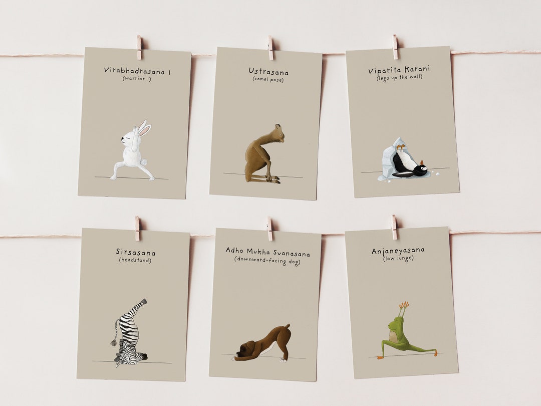 40 Yoga Animal PRINTABLE Cards/asana Sequence Planner/digital Download ...