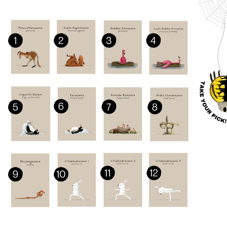 40 Yoga Animal PRINTABLE Cards/asana Sequence Planner/digital Download ...