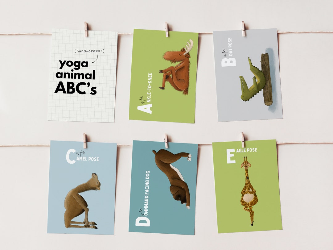 26 ABC Yoga Animal Prints,toddler ABC Flashcards,printable Kids Yoga ...