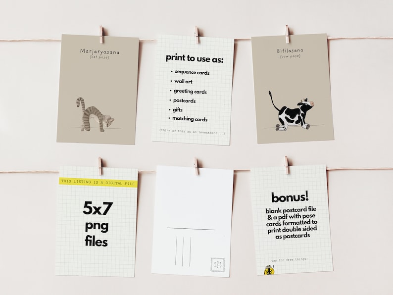 40 Yoga Animal PRINTABLE Cards/asana Sequence Planner/digital Download ...