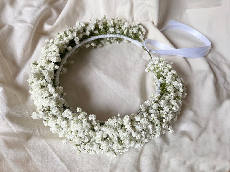 Fresh Baby's Breath Flower Crown for Bride Bridesmaid, Christening ...