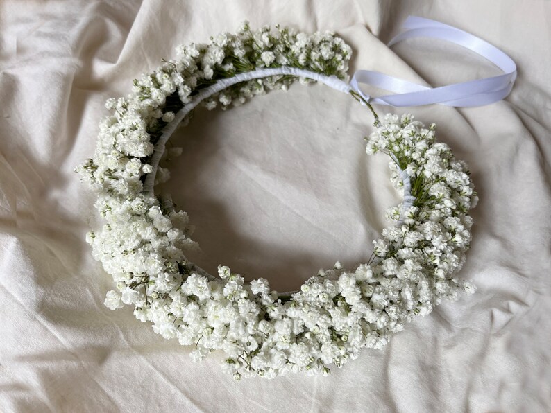 Fresh Baby's Breath Flower Crown for Bride Bridesmaid, Christening ...