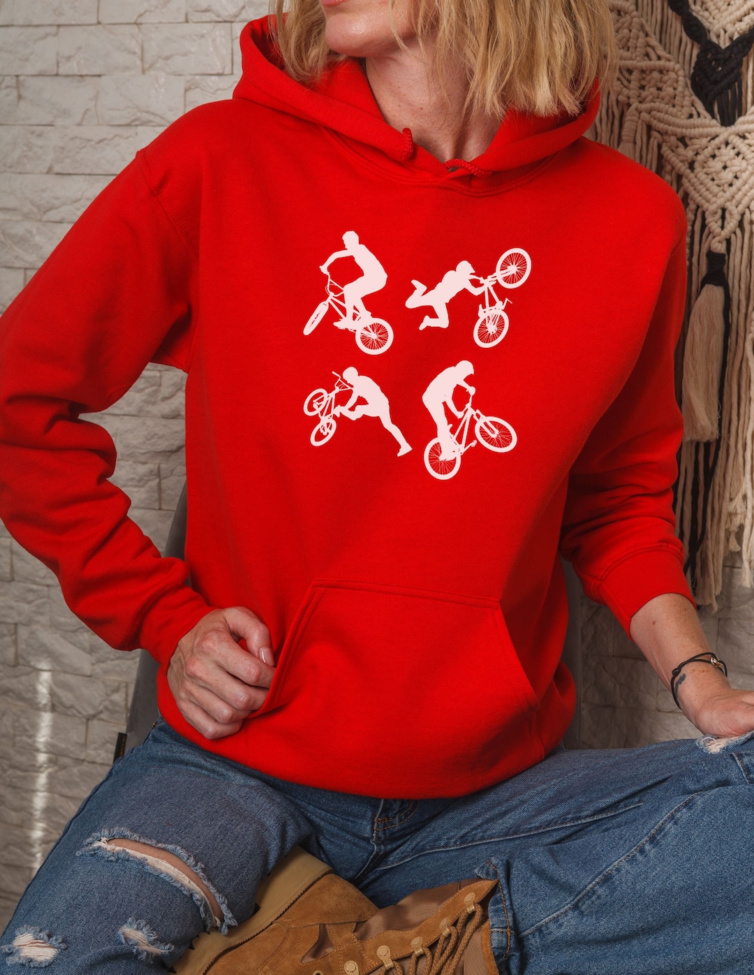 BMX Biker Hoodie Sweatshirt Gift for BMX Bicycle Lover BMX Bike ...
