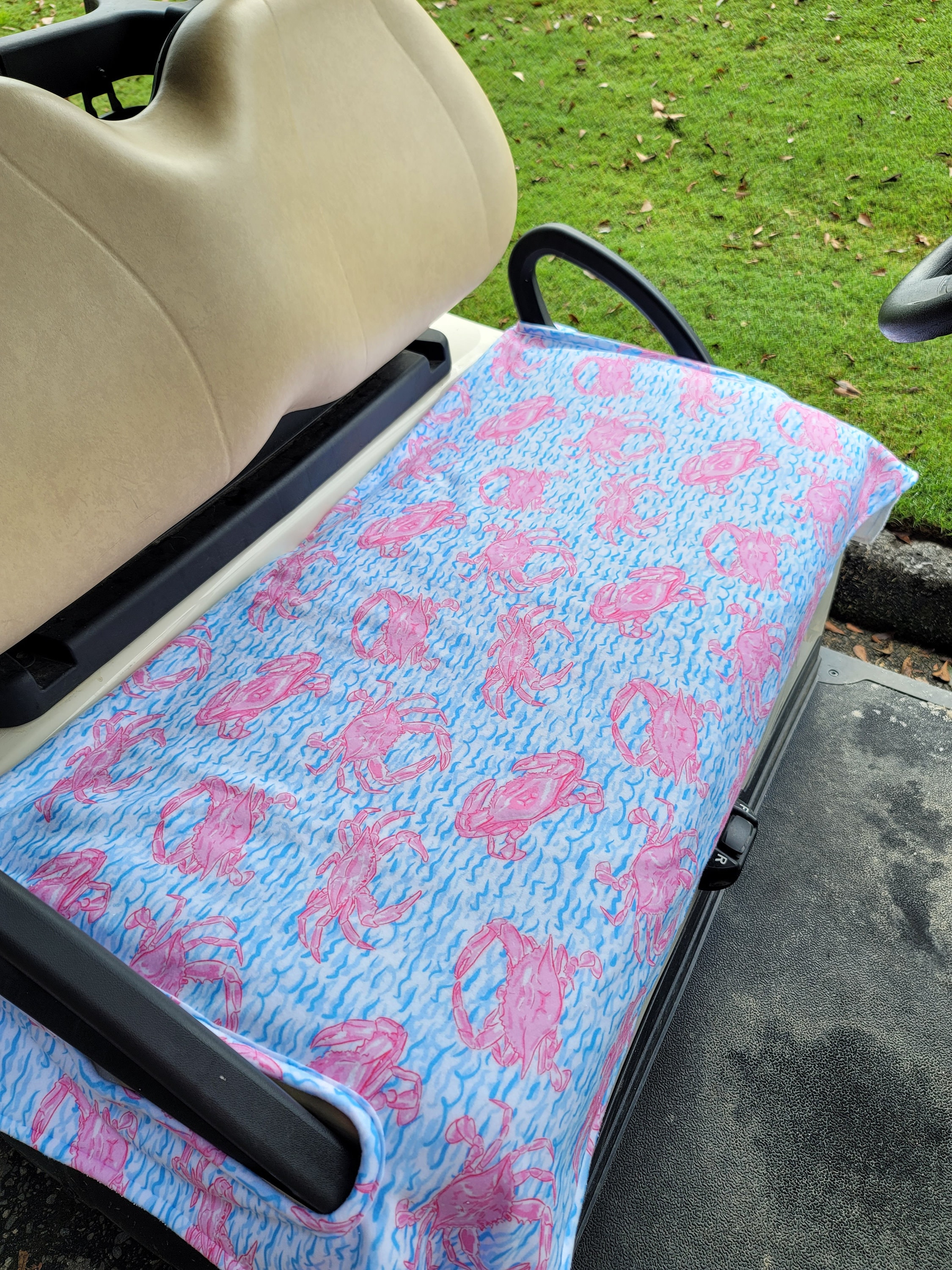 Golf Cart Seat Cover in Myrtle the Turtle Fleece Golf Cart Seat Blanket ...