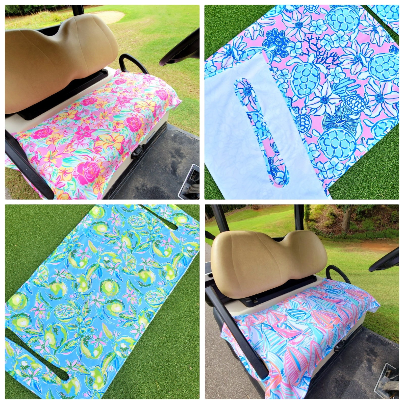 Golf Cart Seat Cover in Spotted on the Green Golf Cart Seat Blanket ...