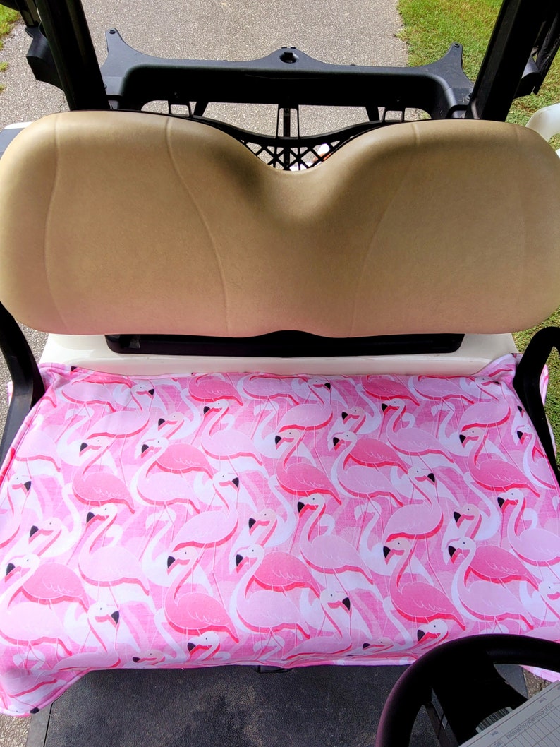 Golf Cart Seat Cover Pink Flamingos Fleece Golf Cart Seat Blanket With ...