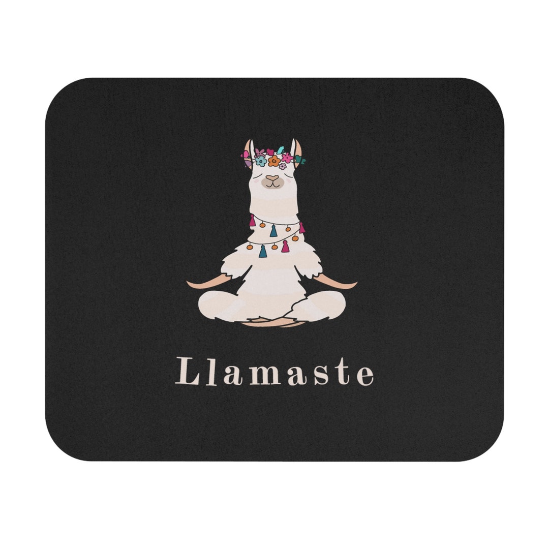 Llamaste Cute Llama Black Mouse Pad - Etsy
