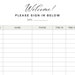 Editable Sign in Sheet Client Sign in Sheet Spa Client Check in Sheet ...