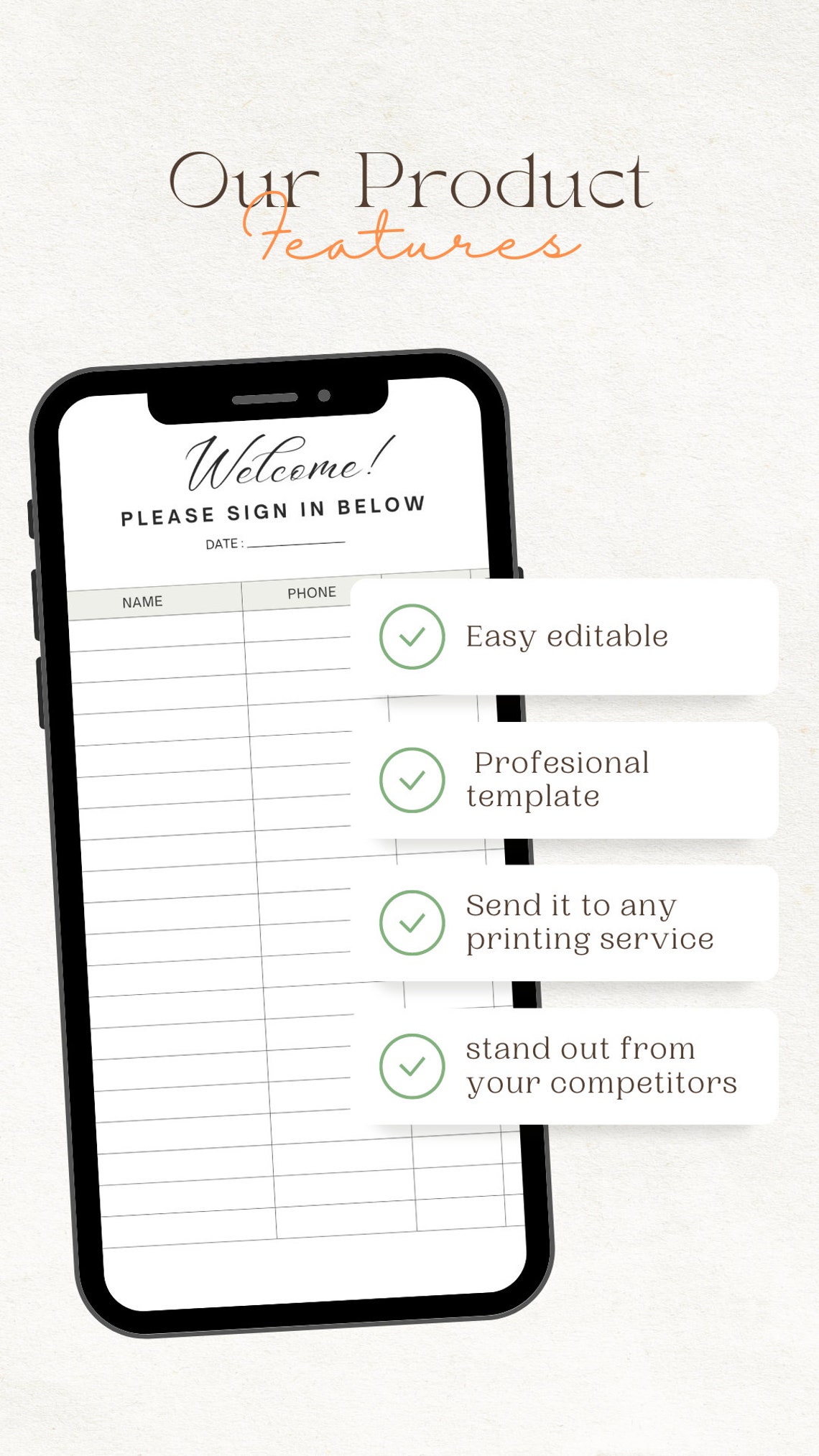 Editable Sign in Sheet Client Sign in Sheet Spa Client Check in Sheet ...