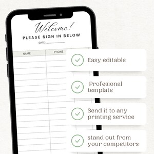 Editable Sign in Sheet Client Sign in Sheet Spa Client Check in Sheet ...