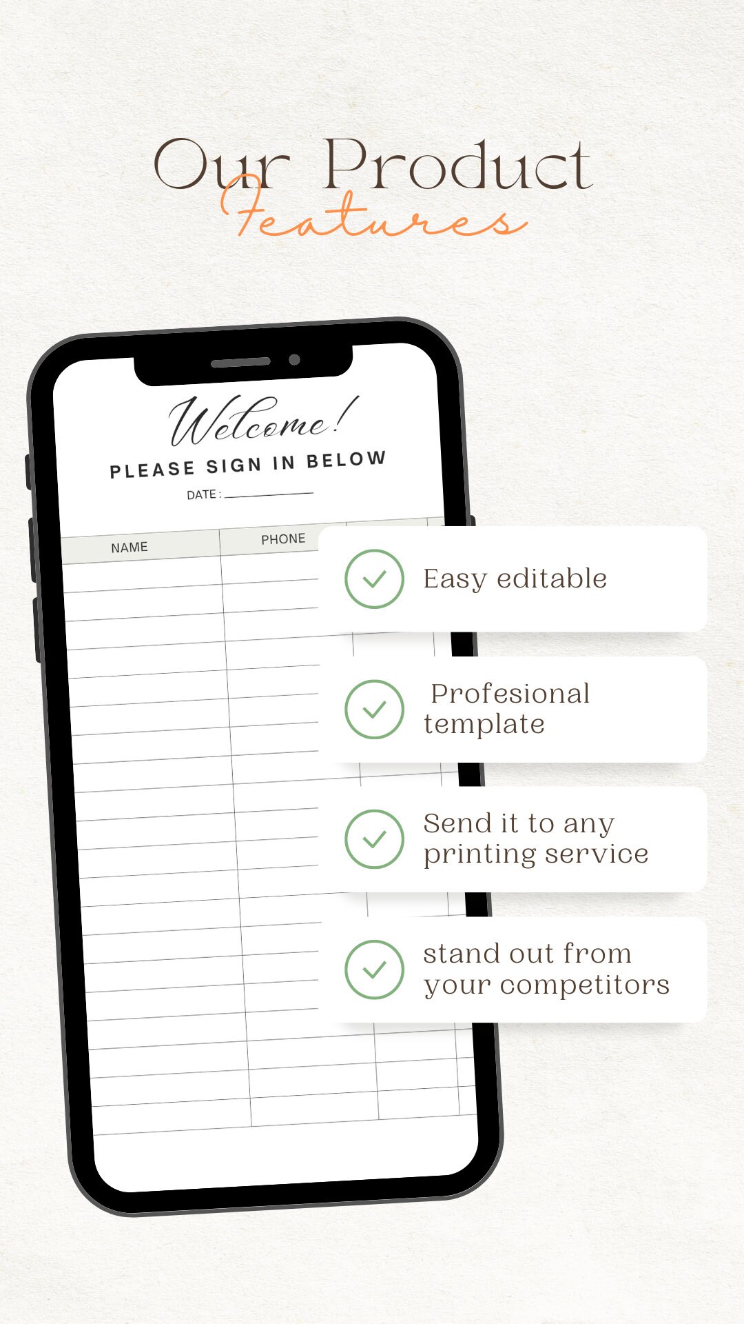 Editable Sign in Sheet Client Sign in Sheet Spa Client Check in Sheet ...