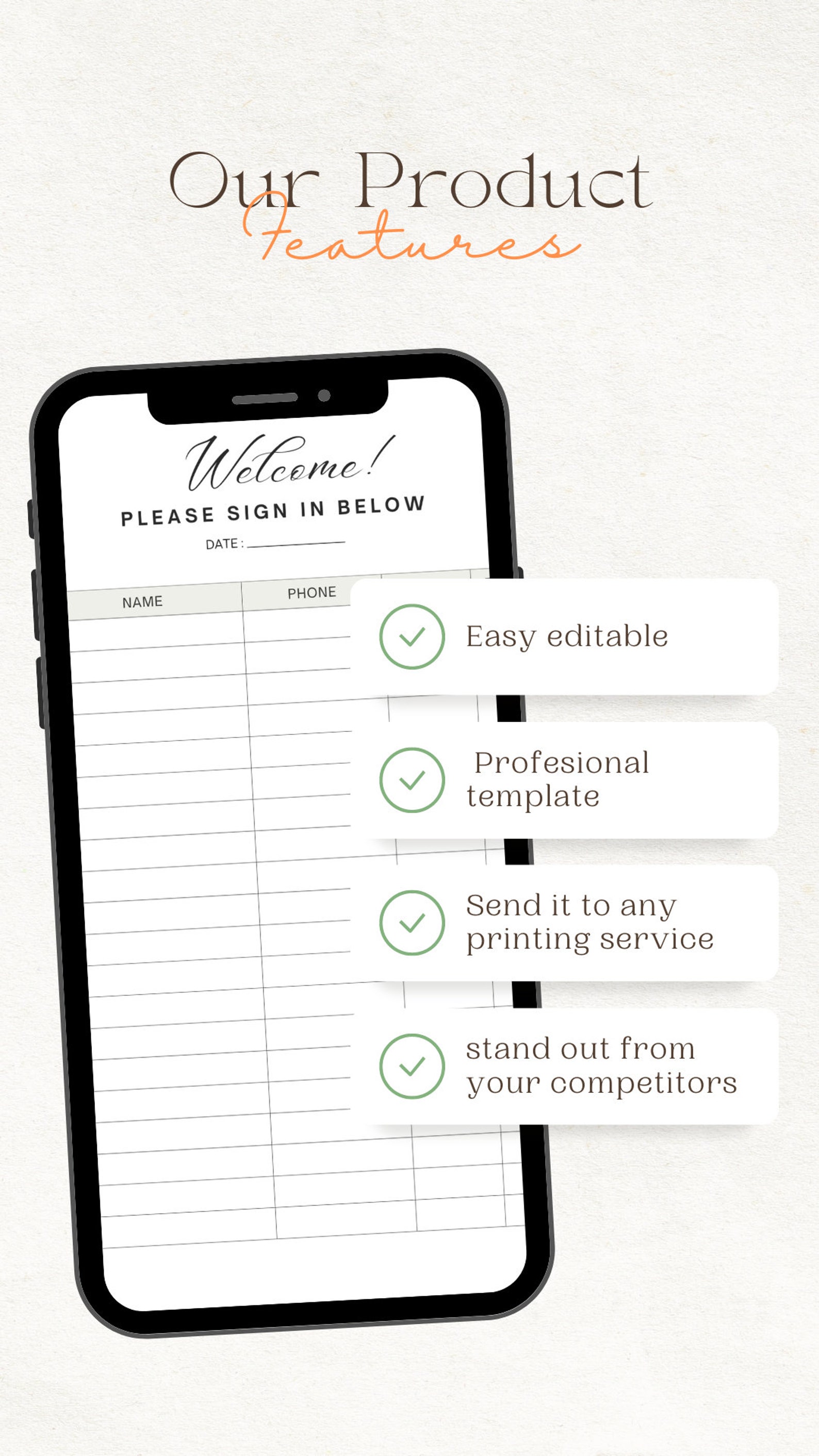 Editable Sign in Sheet Client Sign in Sheet Spa Client Check in Sheet ...