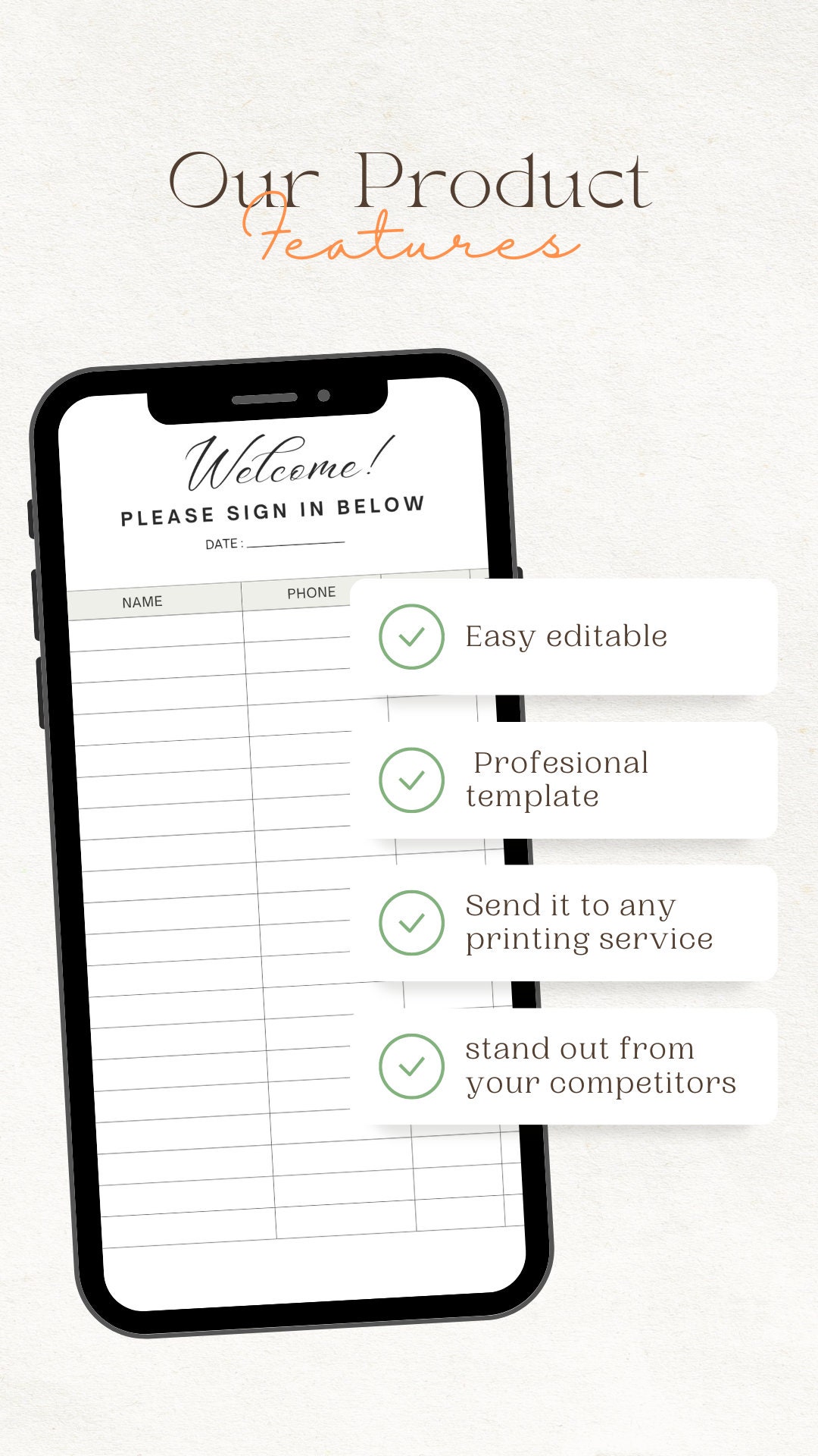 Editable Sign in Sheet Client Sign in Sheet Spa Client Check in Sheet ...