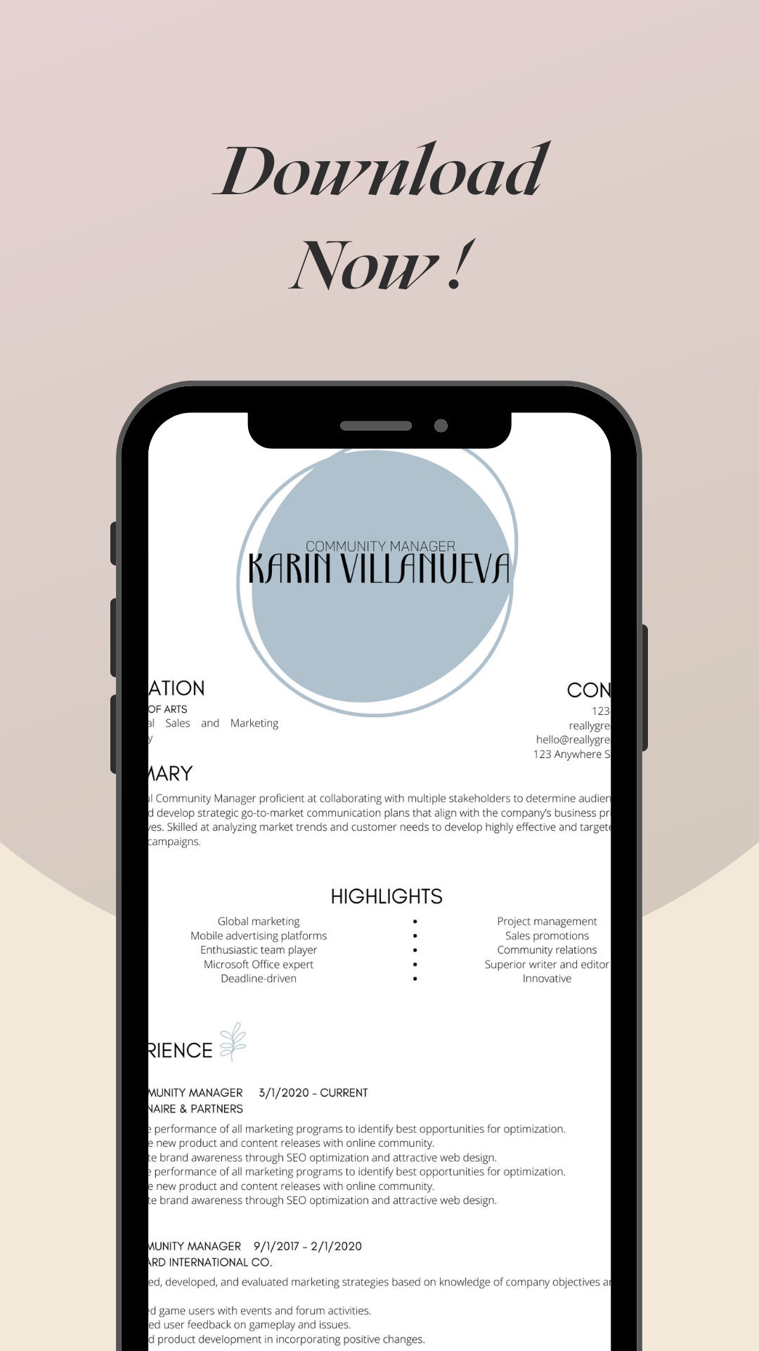 Modern Executive Resume Template: Professional Design With 2 Cover ...