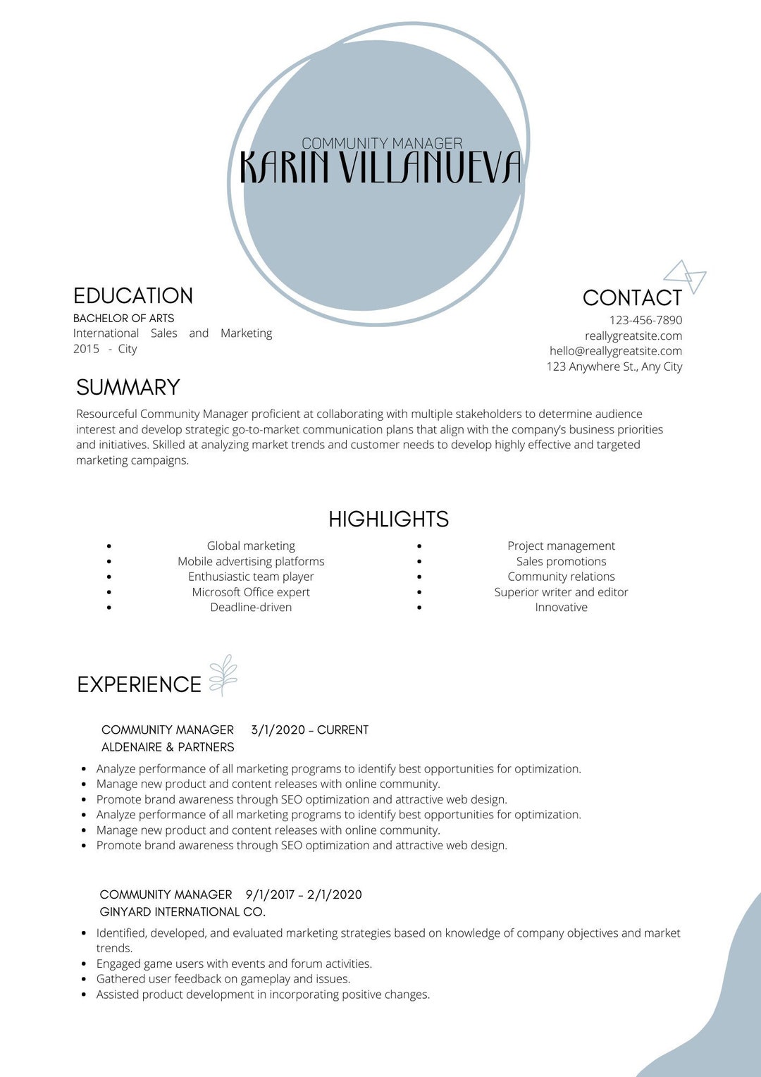 Modern Executive Resume Template: Professional Design With 2 Cover ...