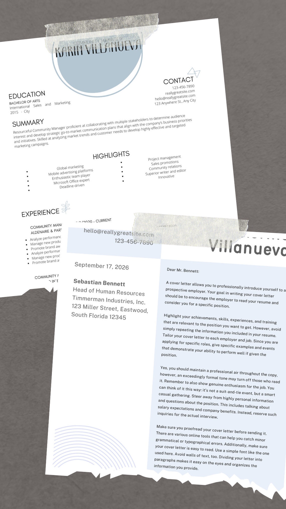 Modern Executive Resume Template: Professional Design With 2 Cover ...