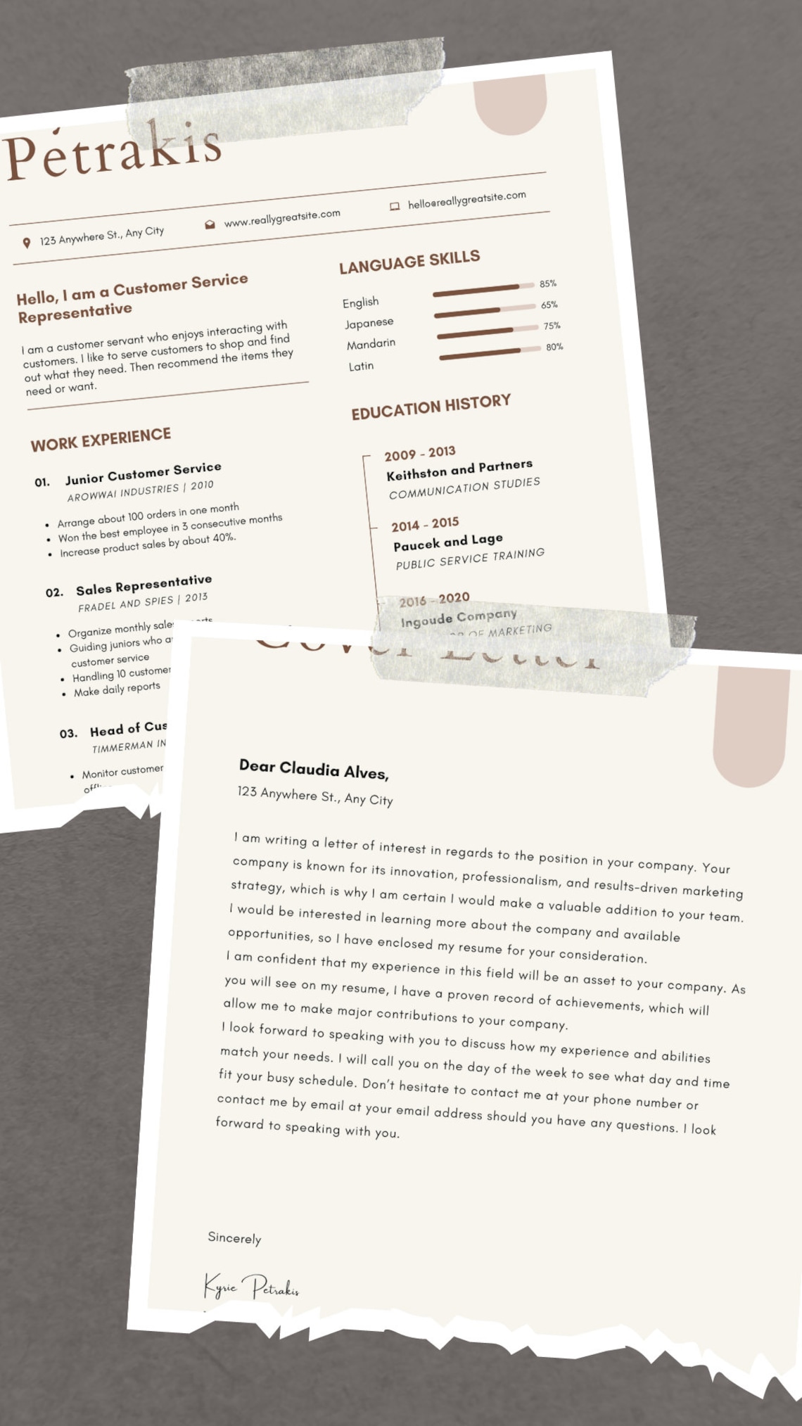 Ats Resume With Cover Letter Template Modern Porefessional Editable ...