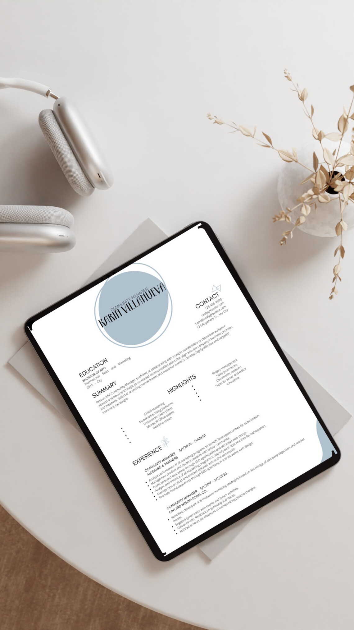 Modern Executive Resume Template: Professional Design With 2 Cover ...