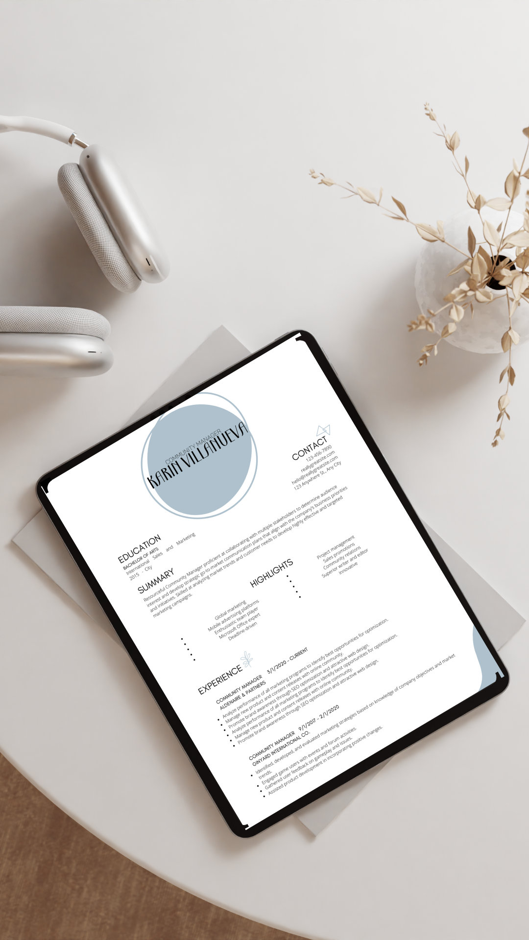 Modern Executive Resume Template: Professional Design With 2 Cover ...