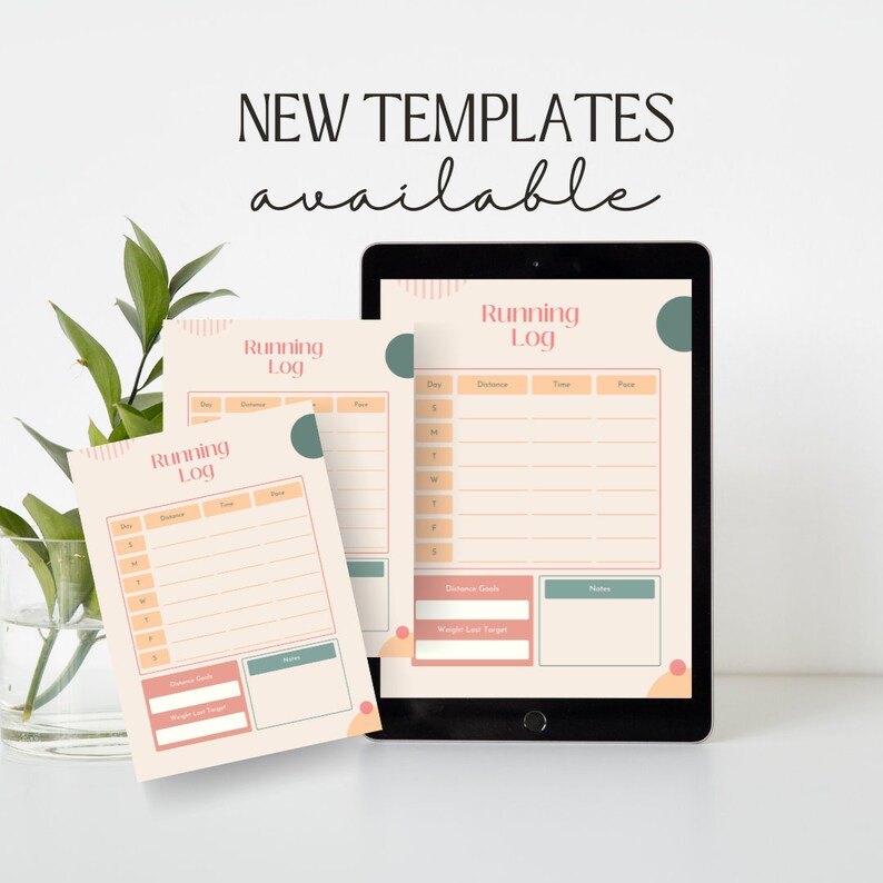 Monthly Running Journal Printable Template Running Log Cardio Workout ...