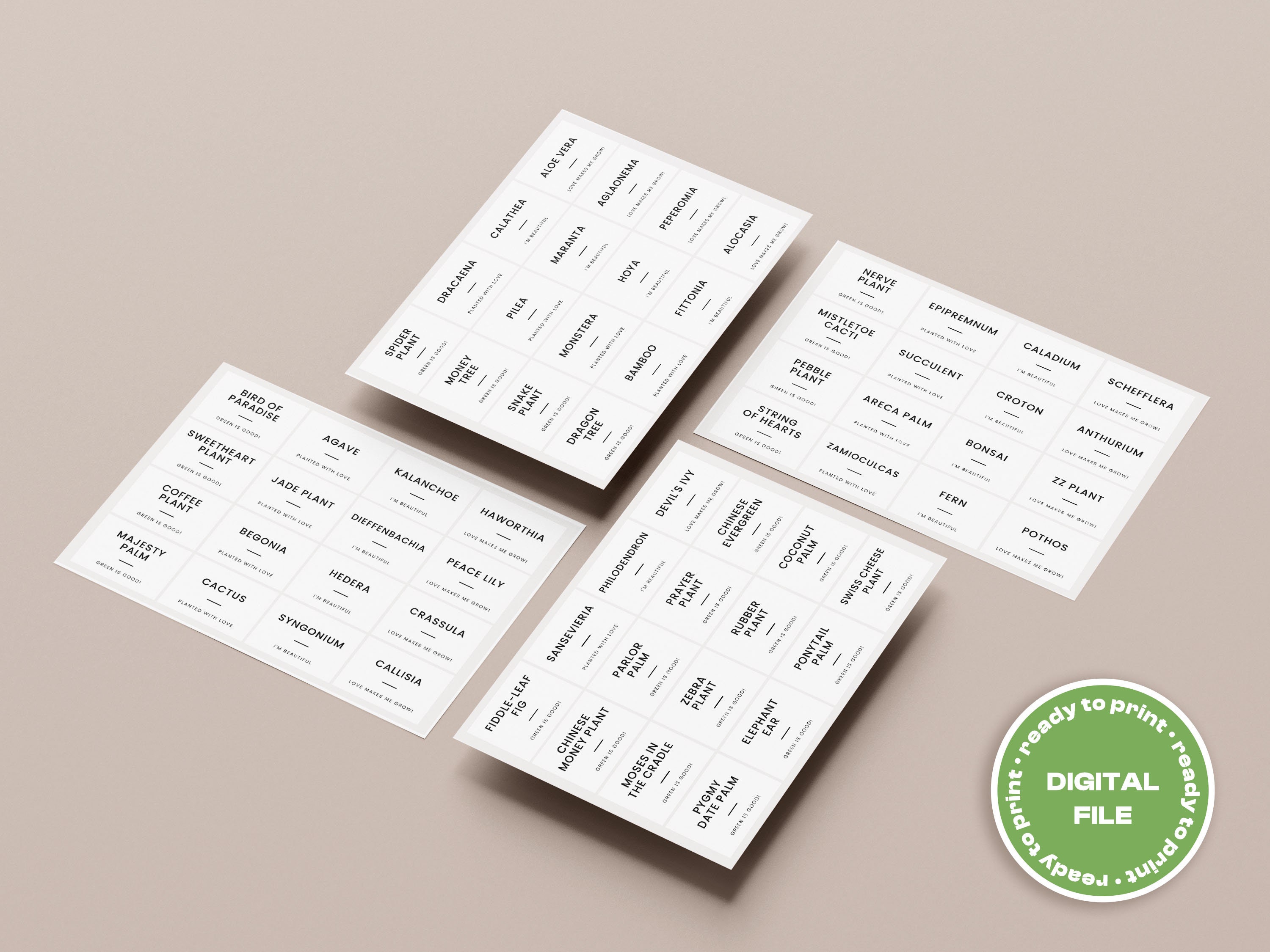 156 Plant Name Tag Stickers to Print | Plant Name Labels | Plant ...
