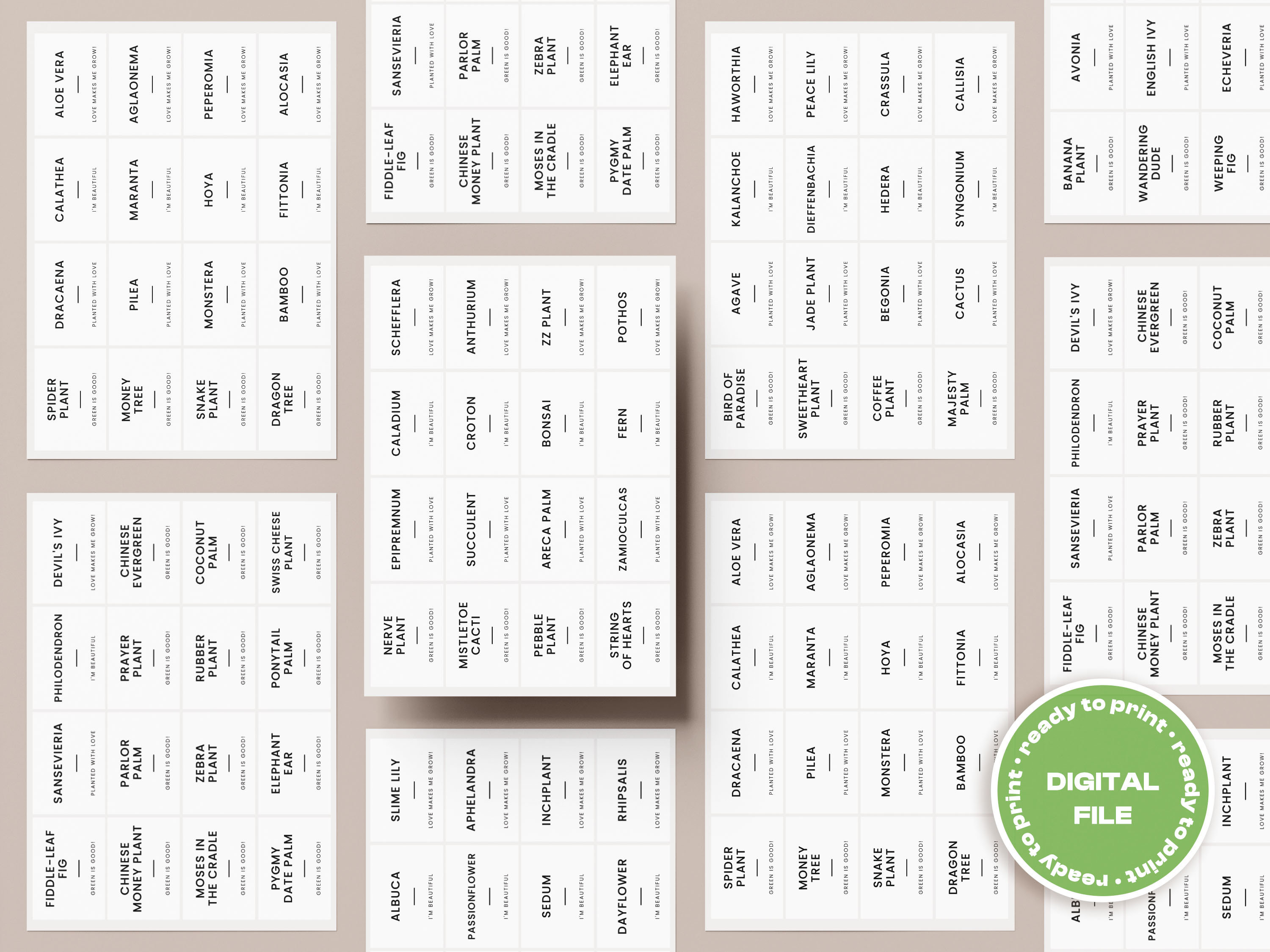 156 Plant Name Tag Stickers to Print | Plant Name Labels | Plant ...