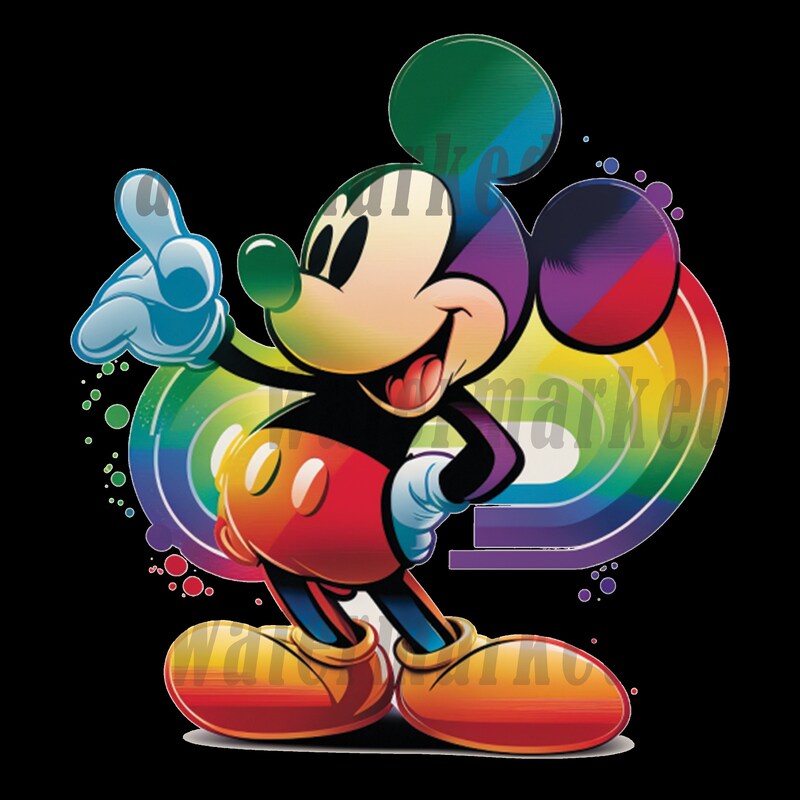 Rainbow Mickey - Etsy