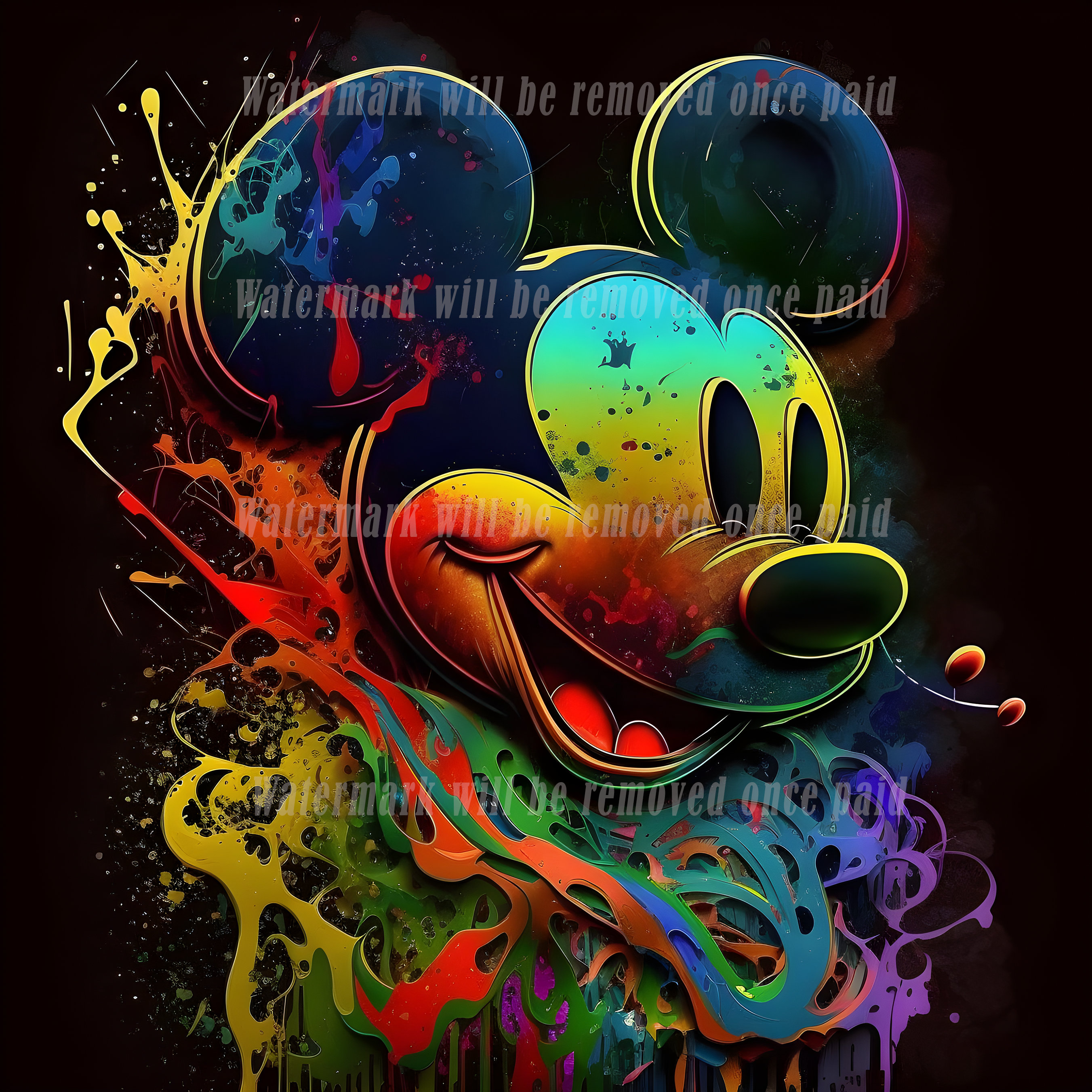 Mickey Mouse Full of Colorful Detailed Vivid Colorful Mickey, Png File ...